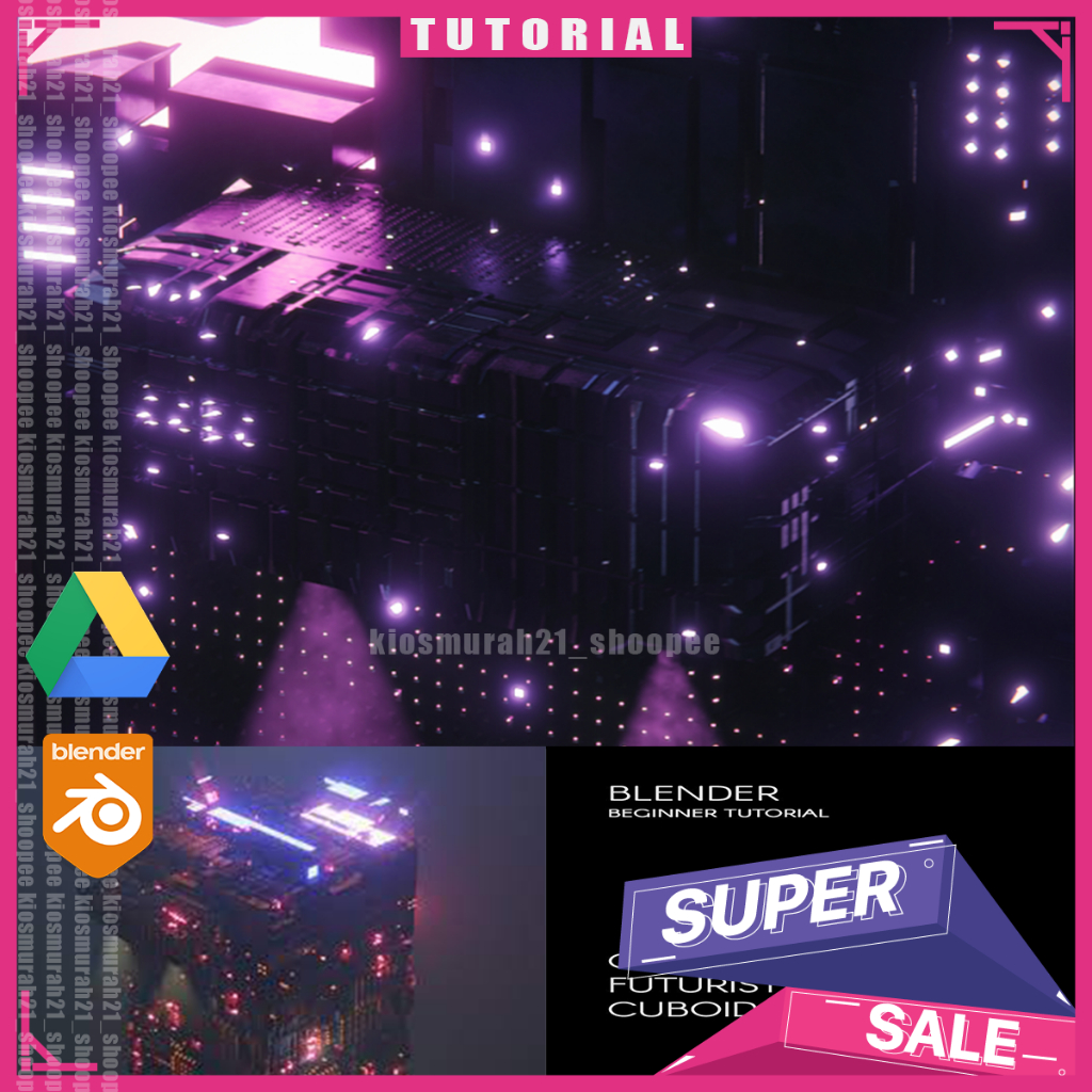 Jual Blender 3D - Skillshare - Animate a 3D futuristic cuboid in ...