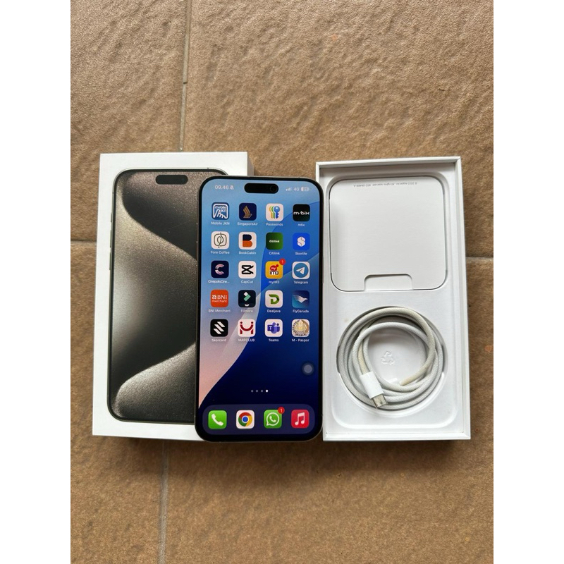 Jual iPhone 15 Pro Max 512gb Natural Titanium Fulset Ori Ex. ZP/A Bea ...