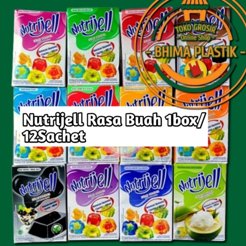 Jual NUTRIJELL RASA BUAH / PLAIN / 1Box ( ISI 12 SHACET) Kemasan 10gr | Shopee Indonesia