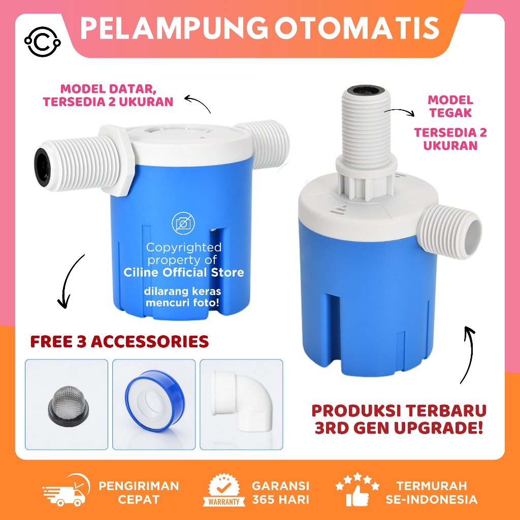 Jual Kran Otomatis Bak Mandi 1/2 3/4 Sensor Keran Tandon Air Pelampung ...
