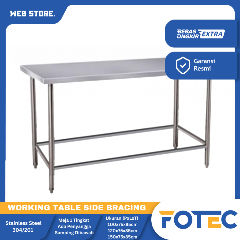 Jual Meja Dapur Stainless Steel 1 Susun / Working Table Stainless Steel ...