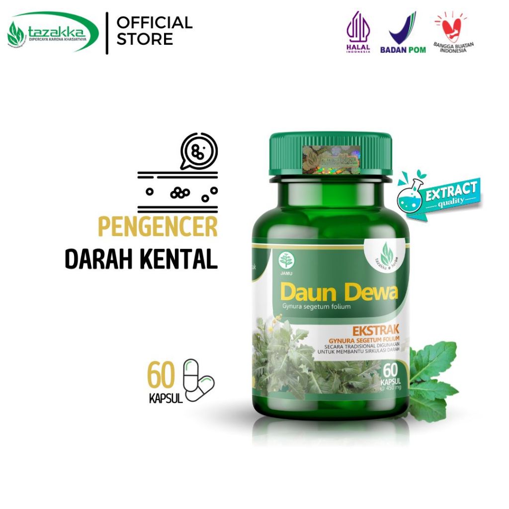 Jual TAZAKKA Ekstrak Kapsul Jamu Daun Dewa Asli Obat Struk Ringan ...