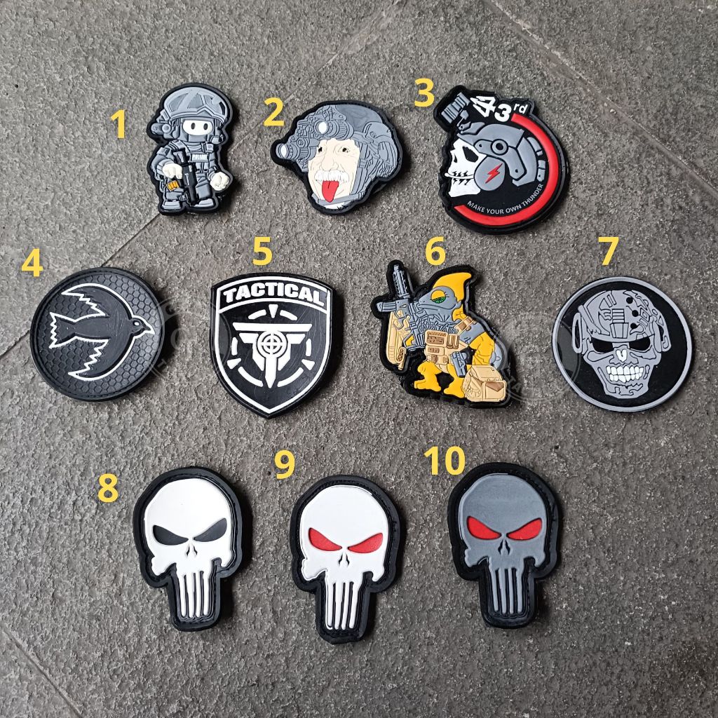 Jual Patch Rubber 3D karakter / patch 3D tactical / Patch rubber 3D ...