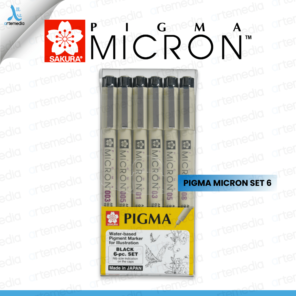 Jual Sakura Pigma Micron Drawing Pen Set 6 Pigment Ink | Shopee Indonesia