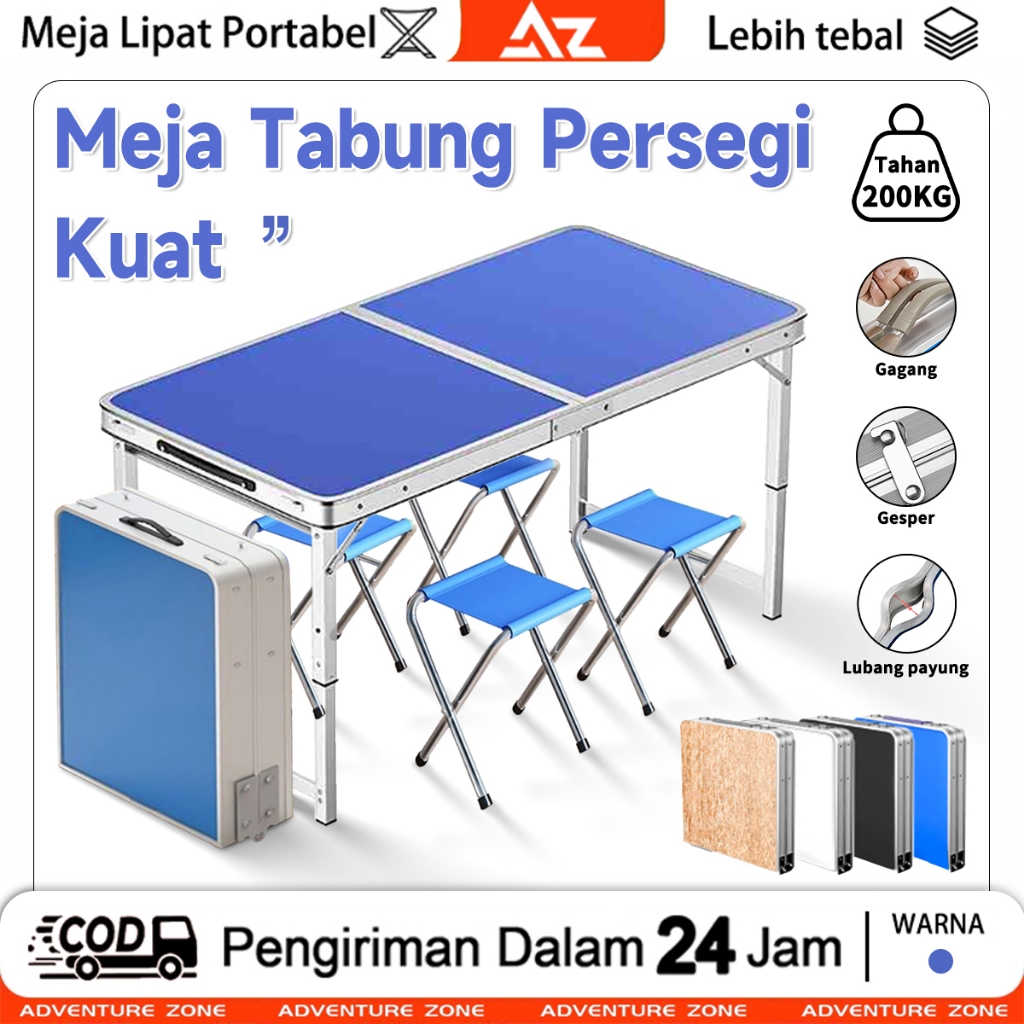 Jual Flipper Table Meja Makan Lipat Set Koper Camping Outdoor Portable ...