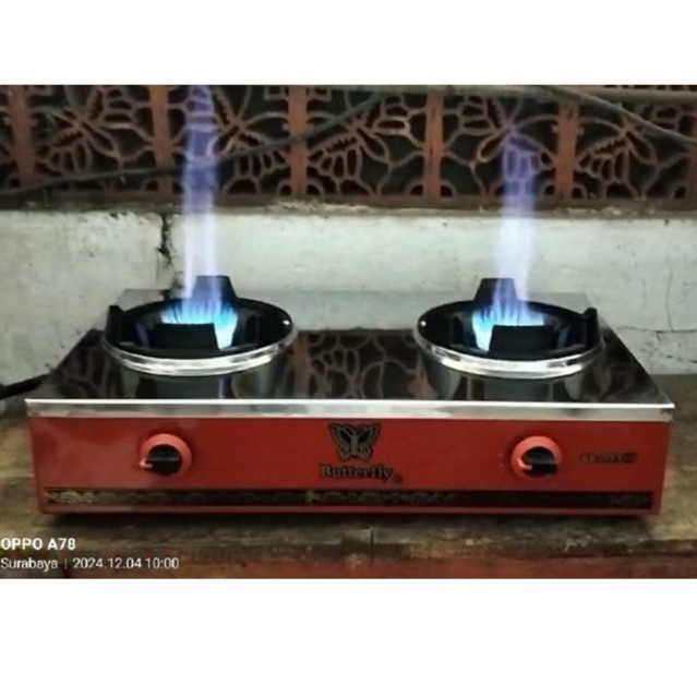 Jual kompor 2 tungku stainless api besar / tekanan tinggi kwali range | Shopee Indonesia