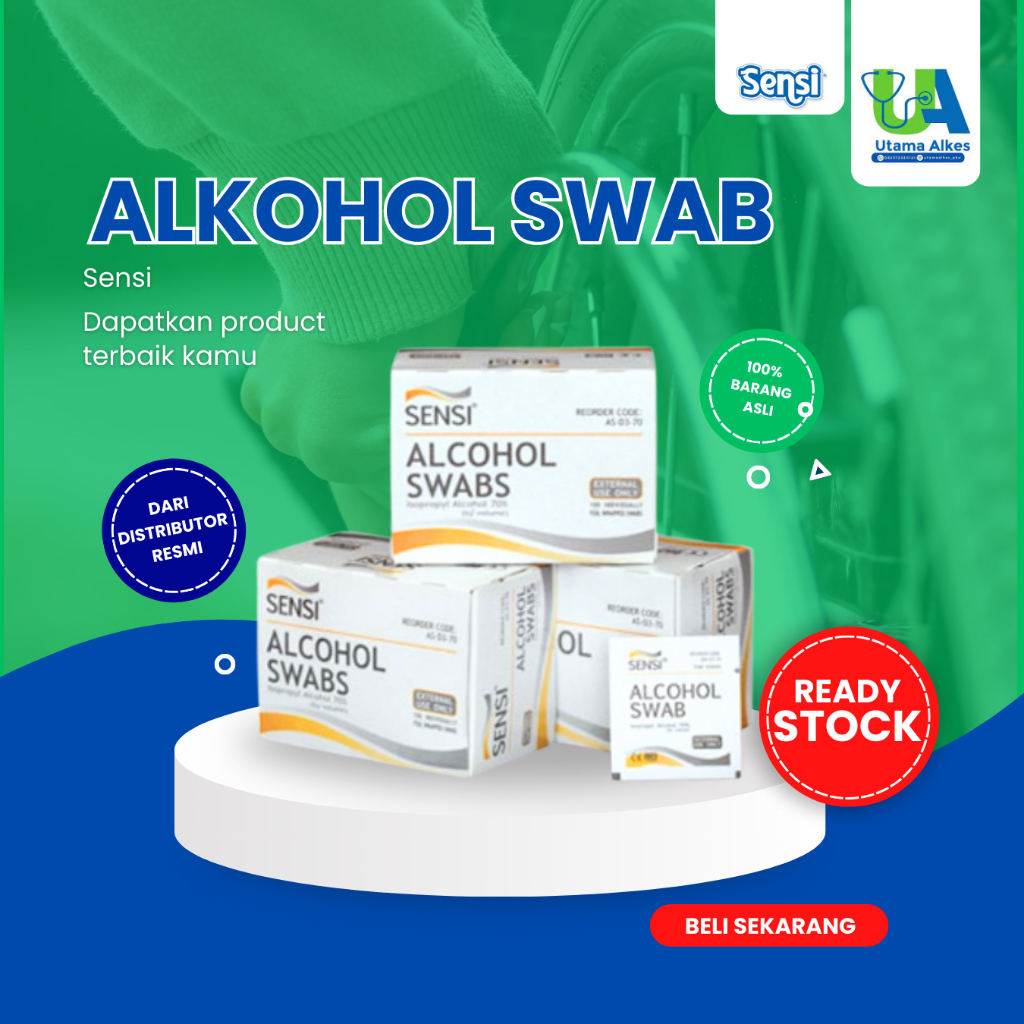 Jual ALKOHOL SWAB | ALCOHOL SWAB BOX ISI 100 SHEETS | SENSI | Shopee ...