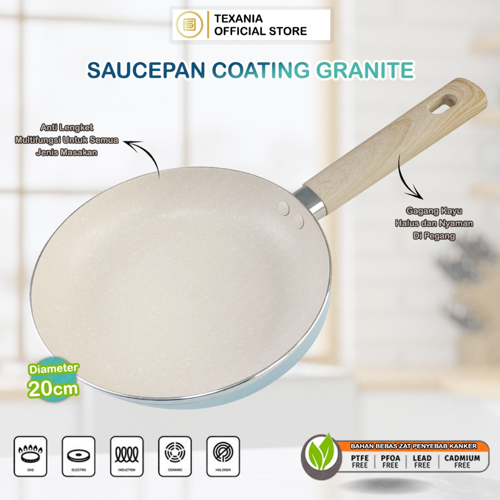 Jual TEXANIA Frypan Alluminium Coating Marble Biru panci aluminium 20cm ...