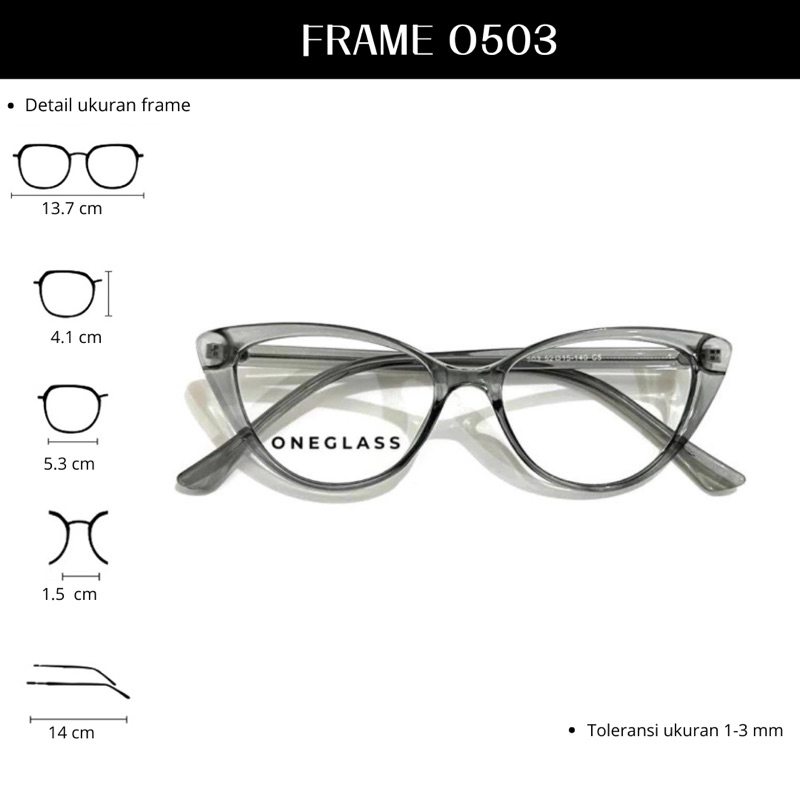 Jual 𝗢𝗻𝗲𝗴𝗹𝗮𝘀𝘀 - Frame Kacamata O503 Cat Eye Perempuan | Shopee Indonesia