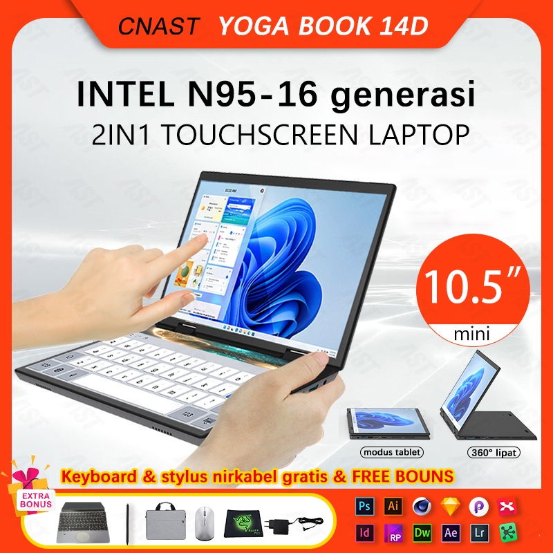 Jual CNAST-Laptop touchscreen Dual-Screen 360° N95 YOGA Book 14D Ram 16+512GB win11 Satu tahun ...