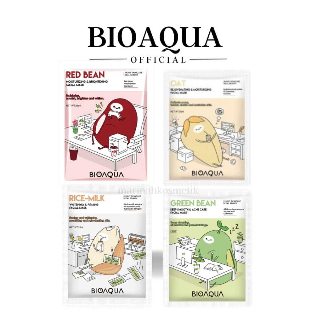 Jual BIOAQUA Masker Wajah Cereal Sheet Mask & Biji Buah Face Mask 25 ml ...