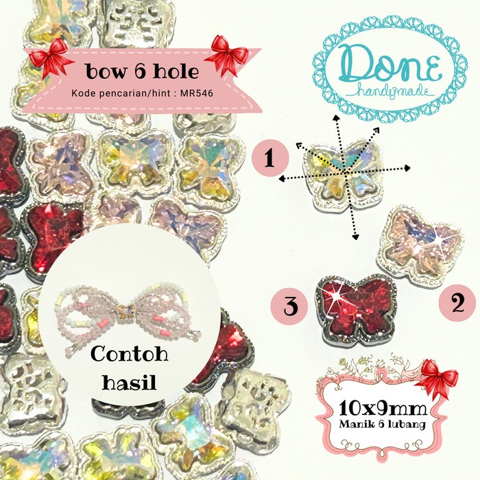 Jual Done handymade manik pita manik ribbon beads manik pita bow beads ...