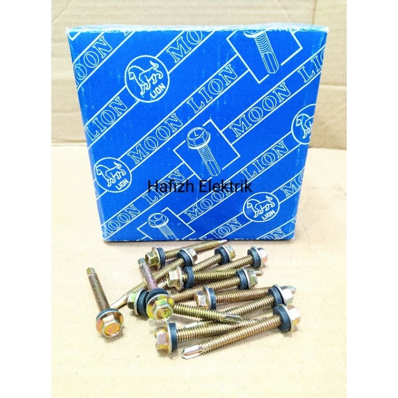 Jual ( 25 PCS ) Baut Roofing Atap Baja Ringan 12 x 50 Original MOON ...