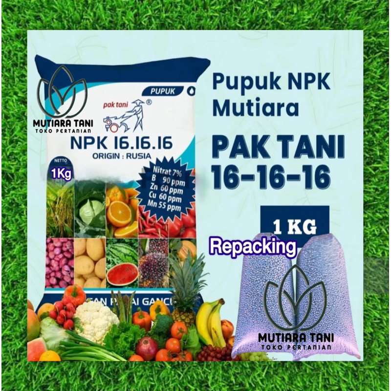 Jual Pupuk NPK 16 Original Pak Tani 1Kg Kemasan Repack | Shopee Indonesia