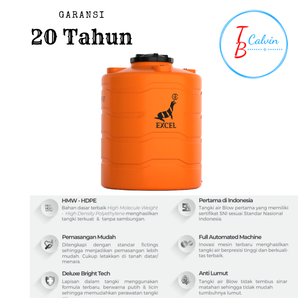 Jual Tangki Air / Tandon / Toren Air Excel Blow 250 Liter ALB 300 ...