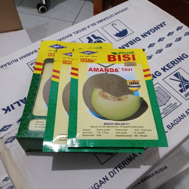 Jual Benih Melon Madu Amanda Tavi F1 (Manis, Net Tebal) Kemasan 550 ...