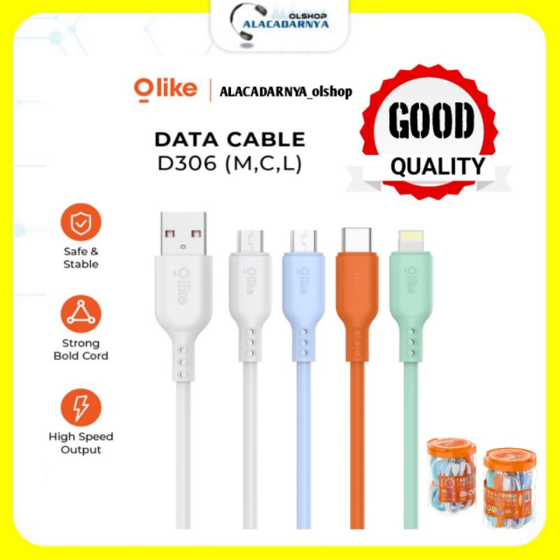 Jual OLIKE D306 kabel data (M,C,L) COLORFUL ORIGINAL (1 PCS) | Shopee ...