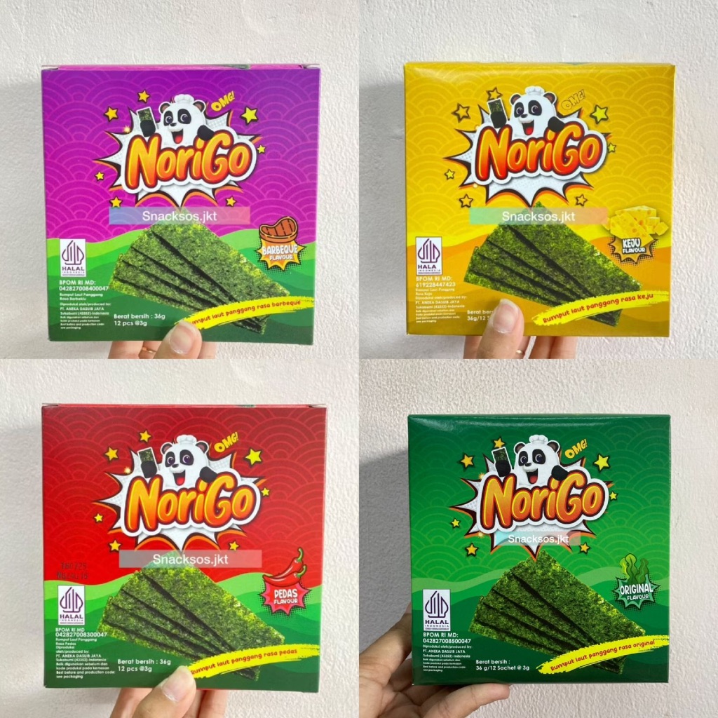 Jual [1 BOX ISI 12] NORIGO / NORI GO SACHET SEAWEED RUMPUT LAUT ...