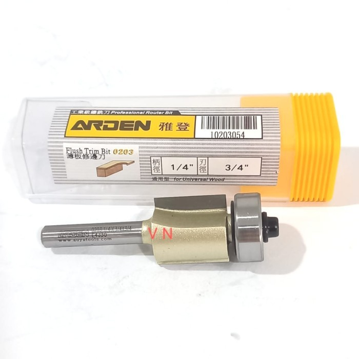 Jual Mata Router Roda 19mm x 19mm As 1/4 Straight Bit With Bearing ...