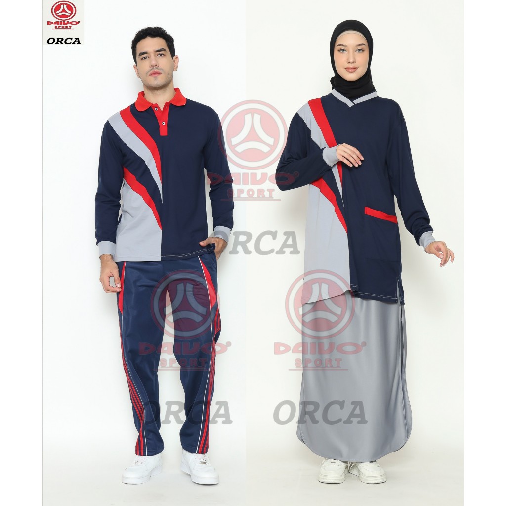 Jual 1 set olahraga pria wanita/setelan olahraga couple muslim/setelan ...