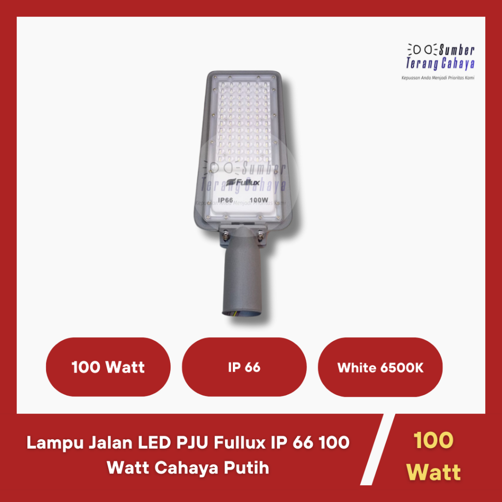 Jual Lampu Jalan LED PJU Fullux IP 66 100 Watt Cahaya Putih | Shopee ...