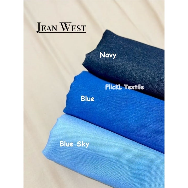 Jual Kain Jeans West Bahan Jeanwest Poly Katun Denim Jeans Chambray ...