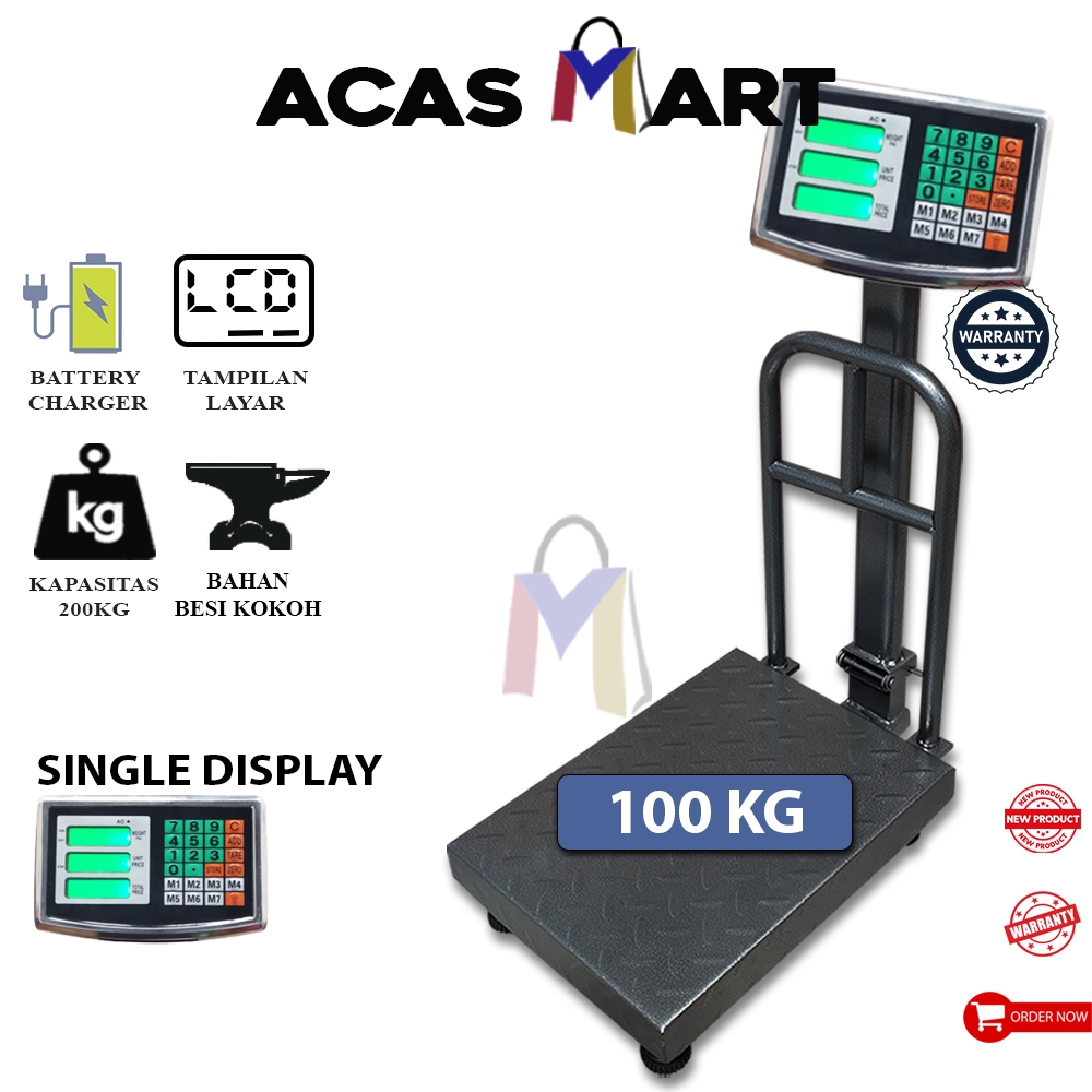 Jual AM TCS 100Kg / 50Gr Timbangan Duduk Digital Stainless Single Double Display Elektronik ...