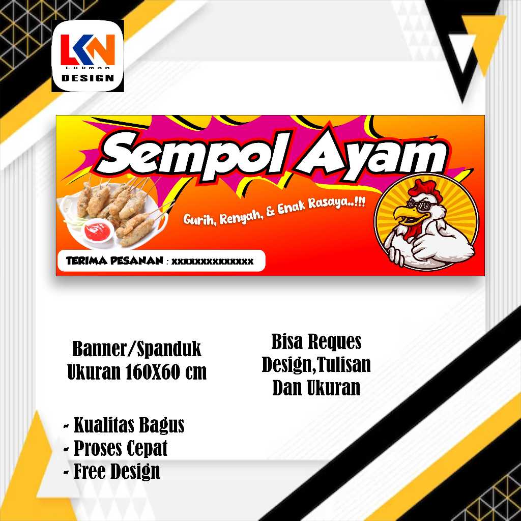 Jual Spanduk Banner Sempol Ayam custom | Shopee Indonesia
