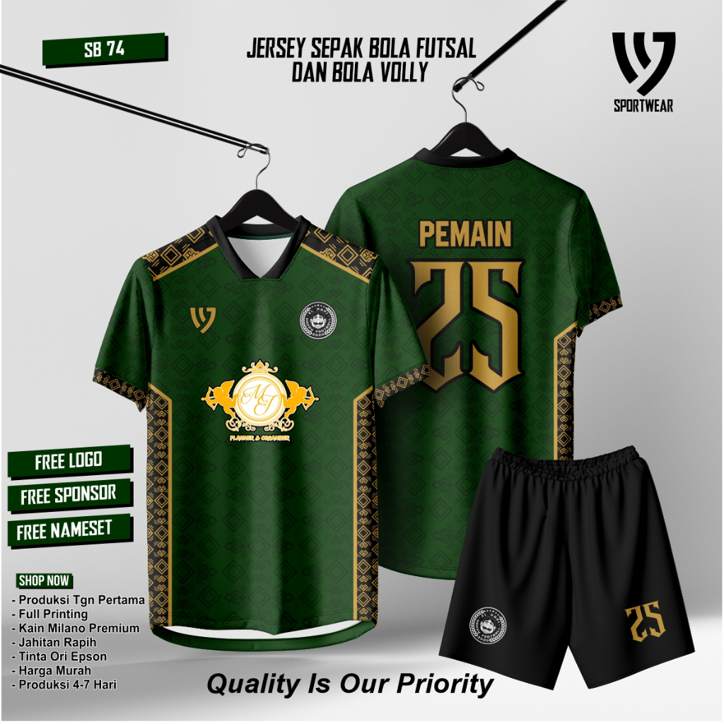 Jual SB75 BISA SATUAN JERSEY FUTSAL FULL PRINTING COSTUM LOGGO NAMA ...