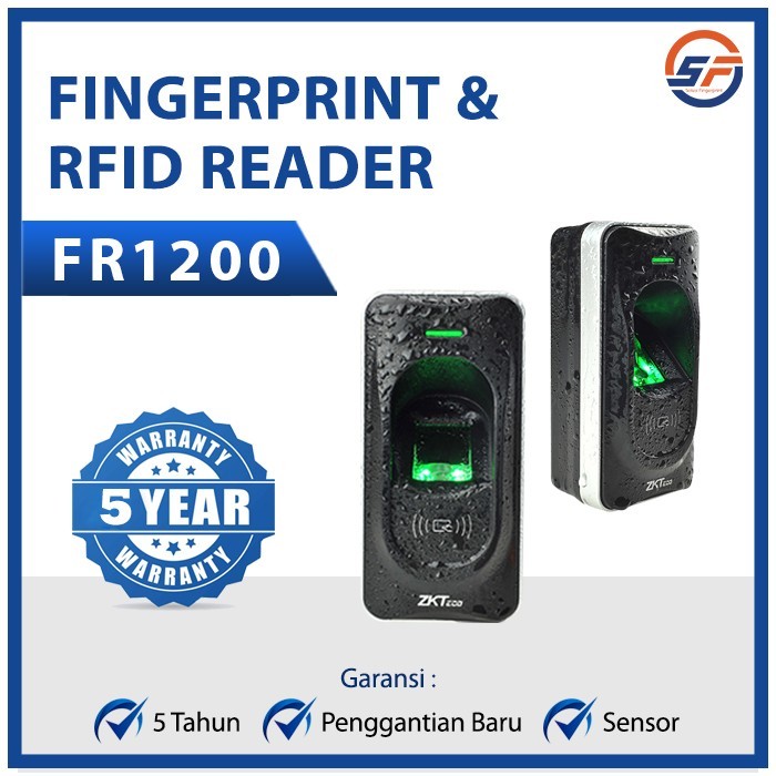 Jual Fingerprint & RFID Reader ZKTeco FR1200 RS485 Interface IP65 ...