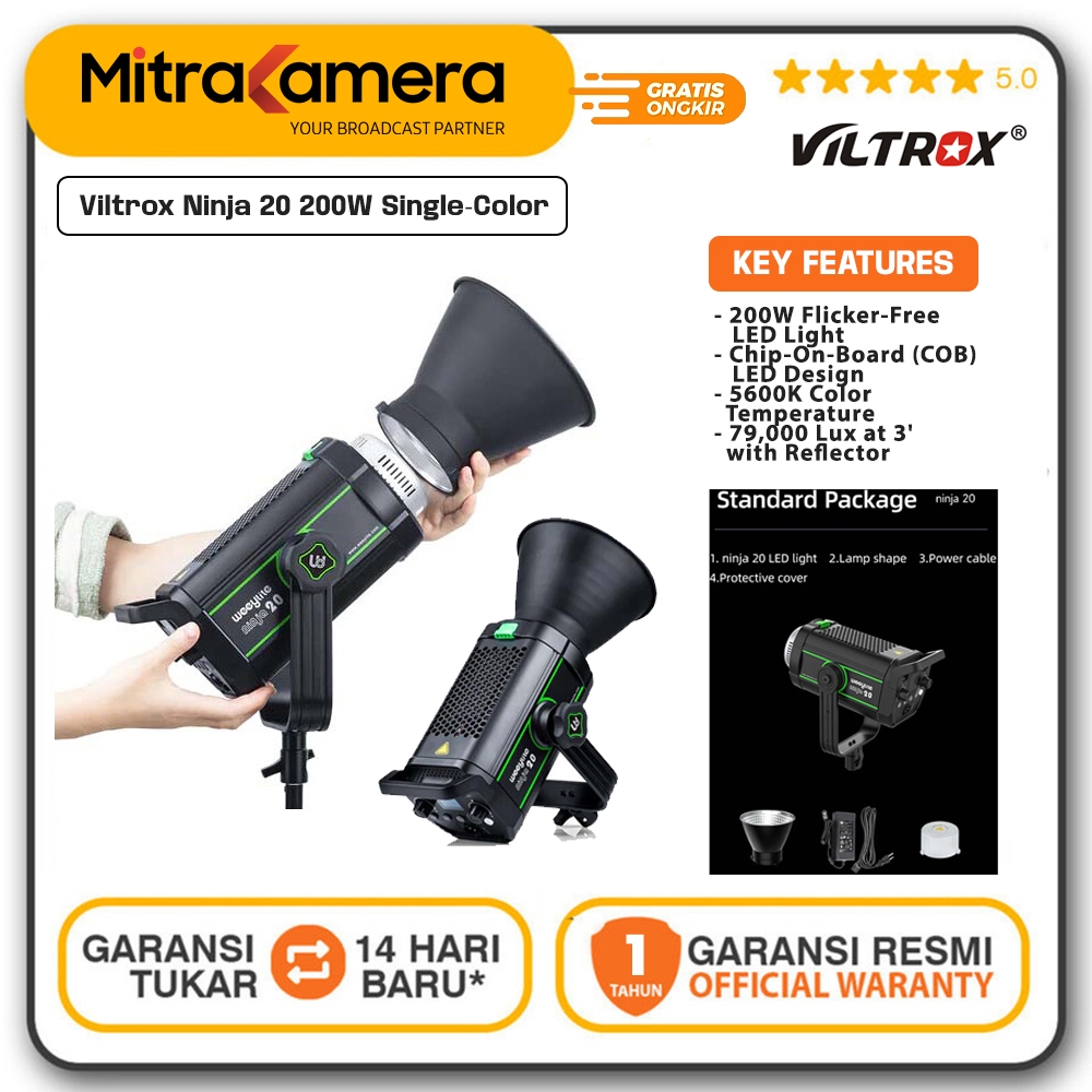 Jual Viltrox Ninja 20 200W Single-Color 5600K COB LED Light | Shopee Indonesia