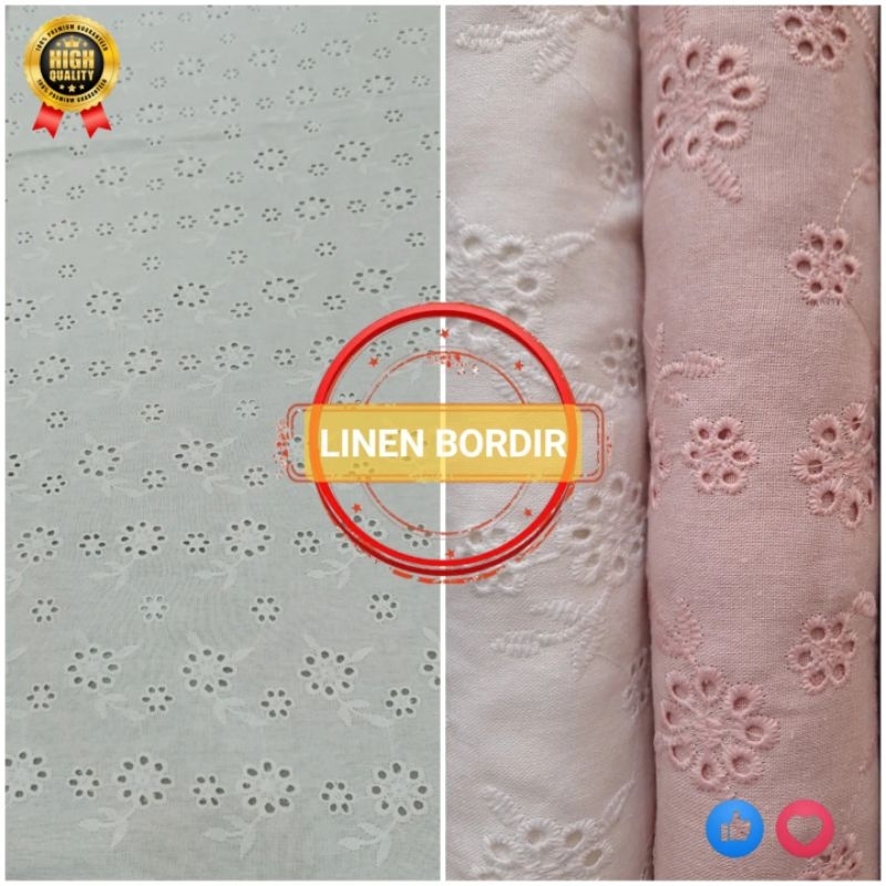 Jual BAHAN KAIN LINEN BORDIR MOTIF TERBARU/KATUN LINEN EMBROIDERY/HARGA ...