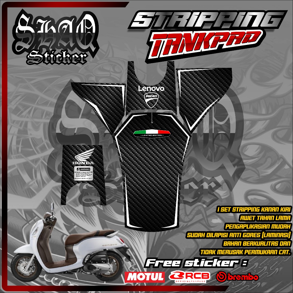 Jual TERBARU STICKER DASHBOARD TANKPAD DECKPAD SCOOPY 2023 -STICKER ...