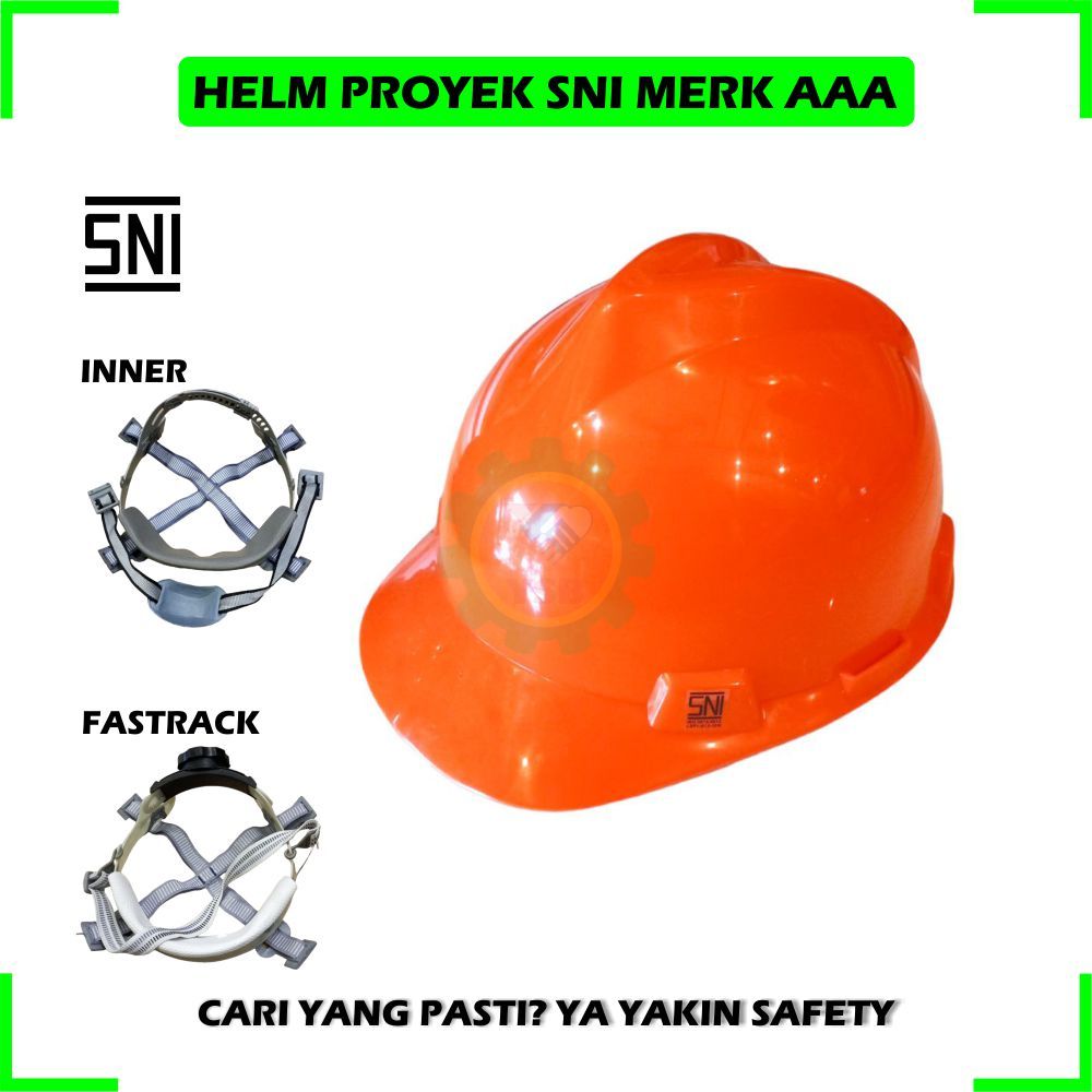Jual Helm Safety Proyek SNI AAA Dalaman Daleman Fastrack Putar Oranye ...