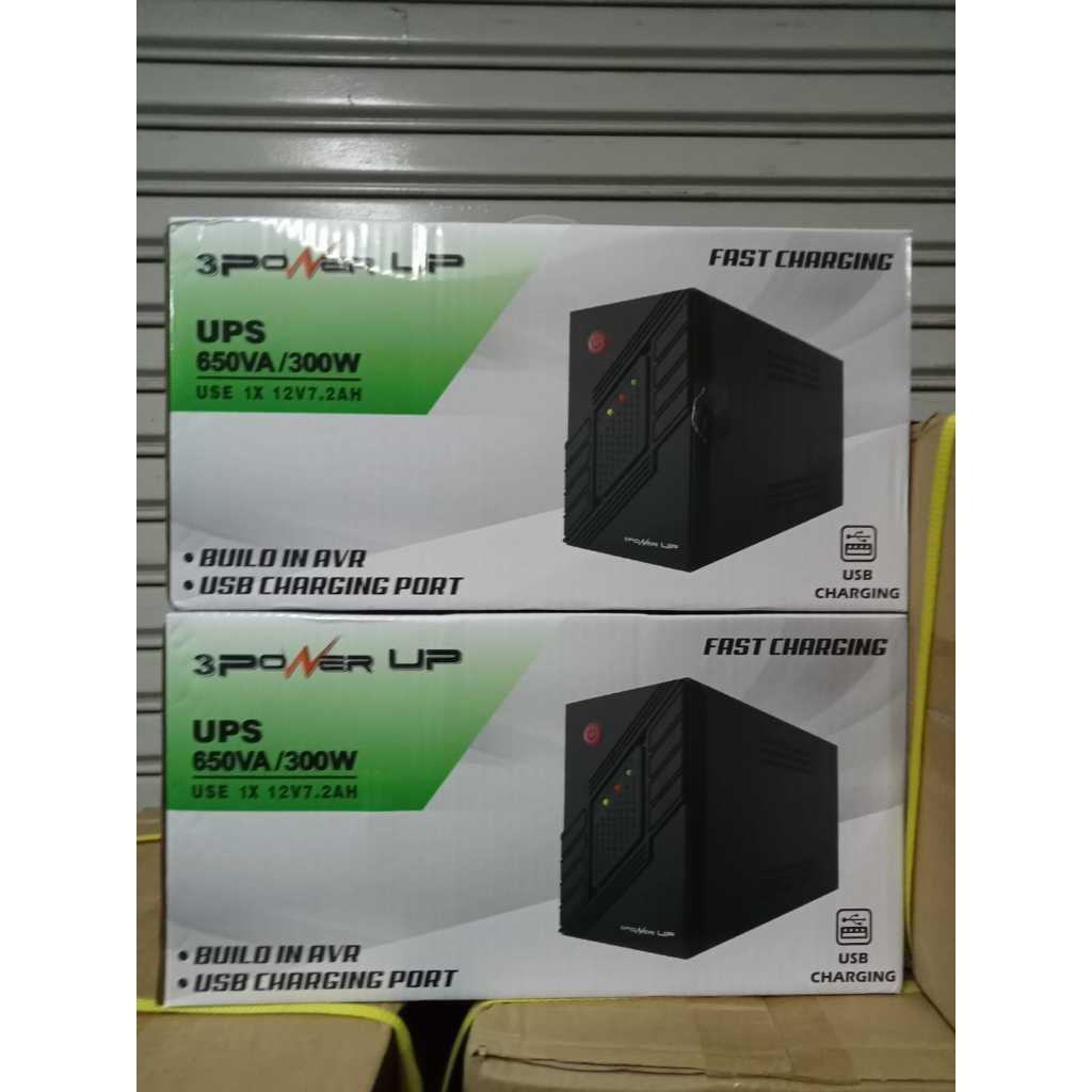 Jual UPS Power Up 650va ups 650 va + Stabilizer resmi | Shopee Indonesia