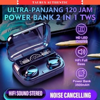 Jual M10 Headset Bluetooth Full Bass Stereo 3500mAh Power Bank Wireless Earphone Tahan Air TWS ...