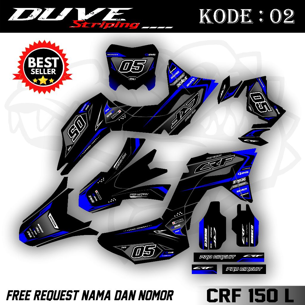 Jual Decal CRF 150 L Full Body - Decal Stiker CRF 150 L. DV.02 | Shopee Indonesia