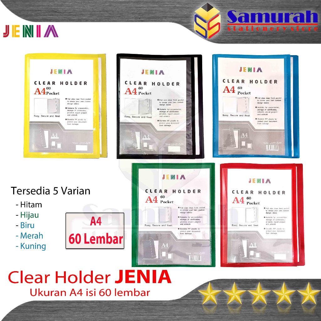 Jual Map Clear Holder A4 60 Pocket Polos / Album Kertas isi 60 Lembar ...
