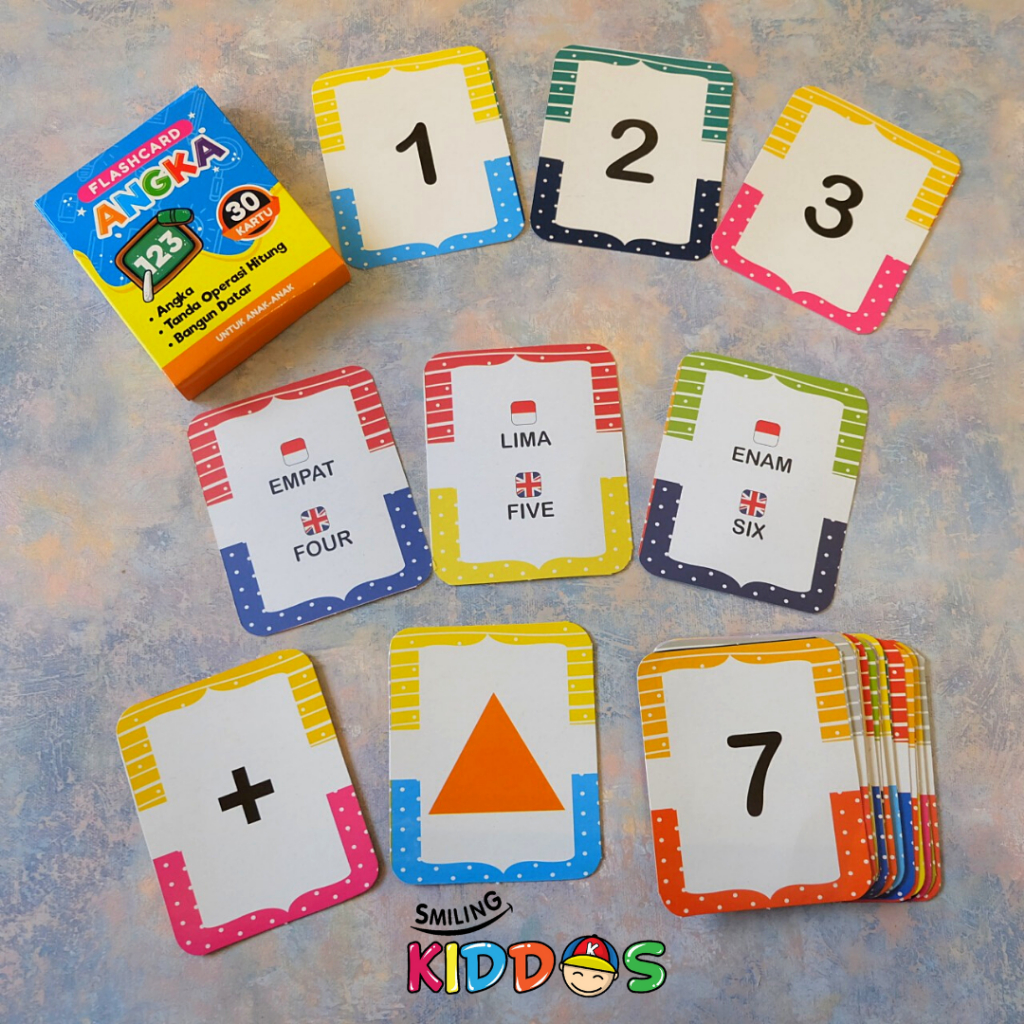 Jual LM FC ANGKA Flashcard Flash Card Anak 30 Kartu Angka Tanda Hitung ...