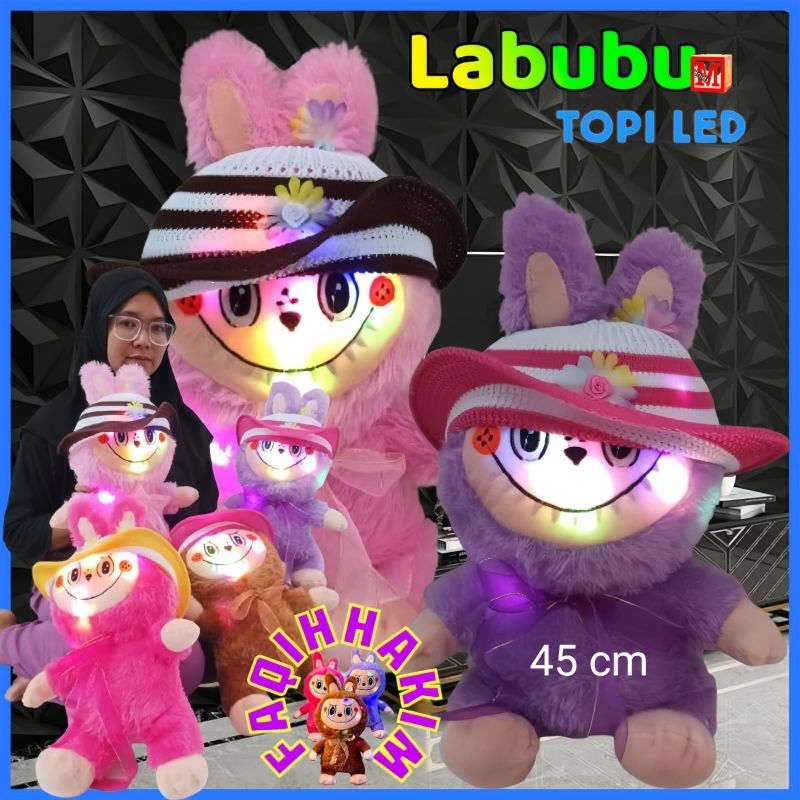 Jual BONEKA LABUBU VIRAL TINGGI 45CM PAKAI LAMPU LED NYALA THE MONSTER ...