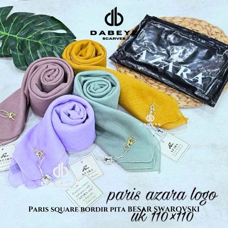 Jual AZARA HIJAB SEGI EMPAT Paris Premium Pouch Logo Ori Azara - JILBAB ...