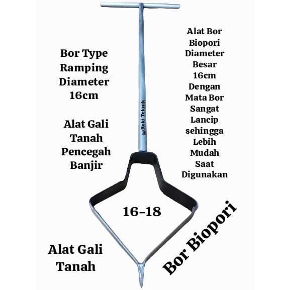 Jual Bor Biopori tanah manual Diameter 16-18cm / Biopori Bor Alat ...