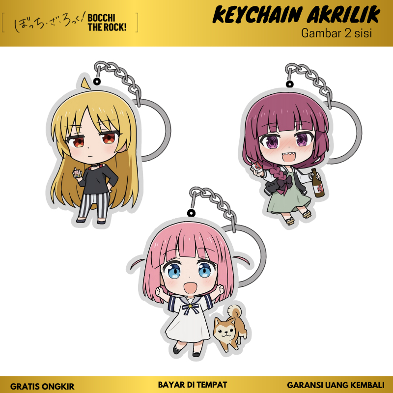Jual [Bocchi the rock] Keychain & strap handphone full akrilik karakter ...