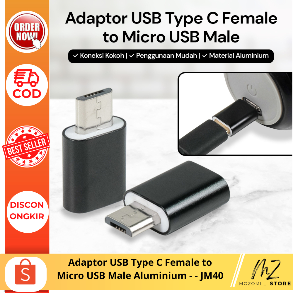 Jual Adaptor USB Type C Female to Micro USB Male Aluminium - - JM40 ...