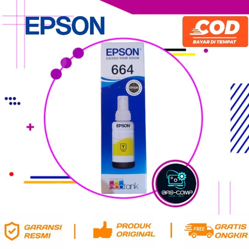 Jual TINTA EPSON 664 YELLOW ORIGINAL | Shopee Indonesia