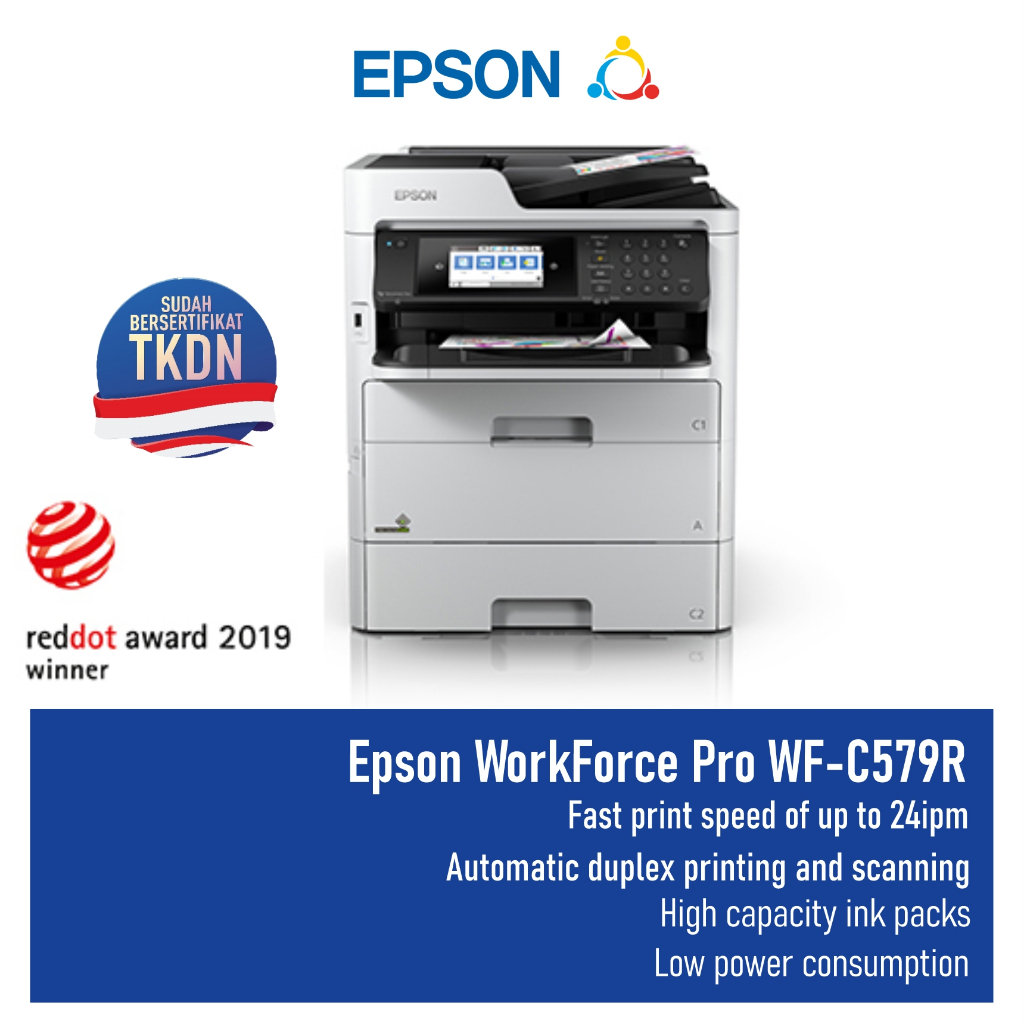 Jual Epson WorkForce Pro WF-C579R Duplex All-in-One Inkjet Printer TKDN | Shopee Indonesia