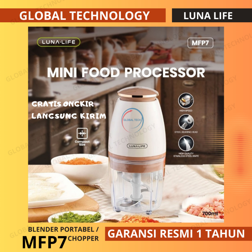 Jual LUNALIFE MFP7 Mini Food Chopper Capsule 700ml Giling Halus dan ...