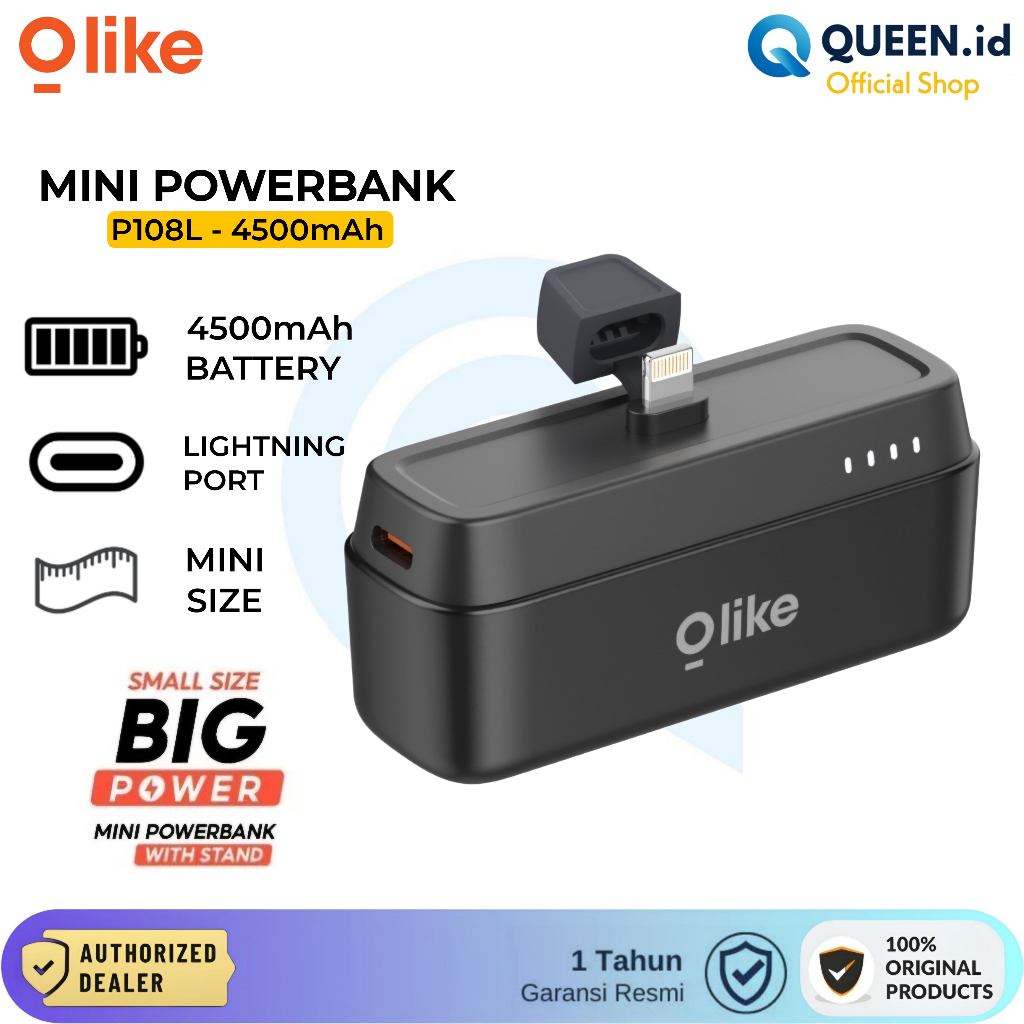 Jual Olike P108L Mini Power bank 4500mAh With Stand USB Lightning ...