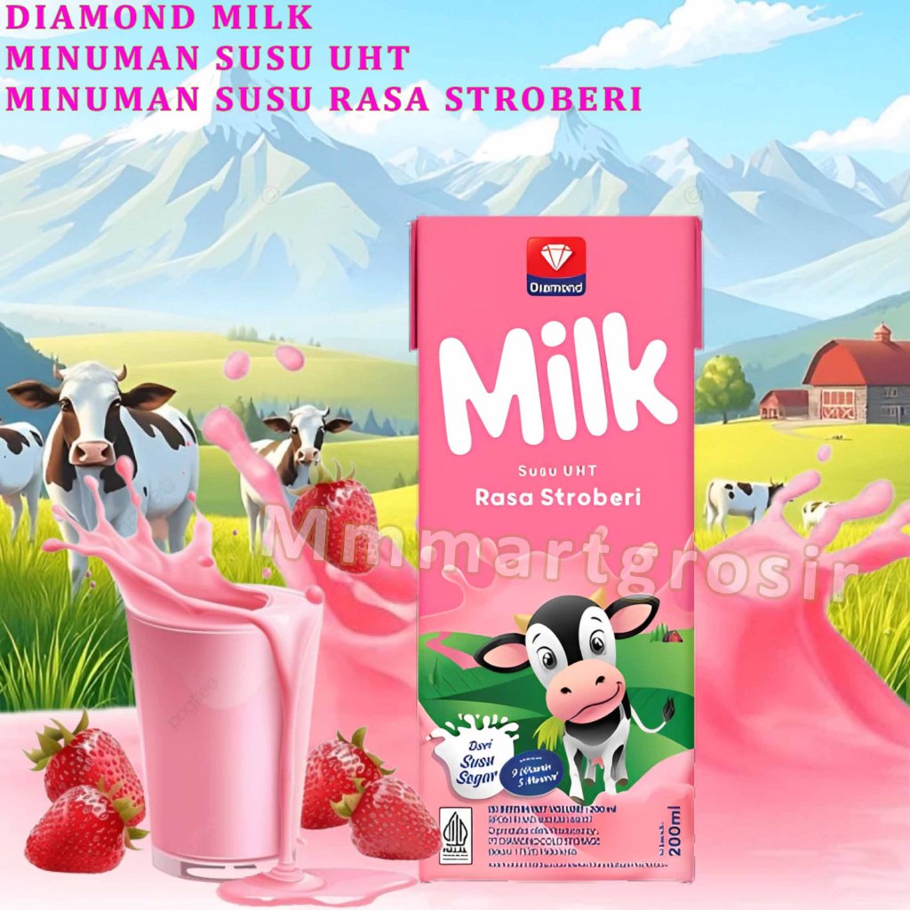 Jual Diamond Milk / Minuman Susu UHT / Minuman Susu Rasa Stroberi / 200ml | Shopee Indonesia