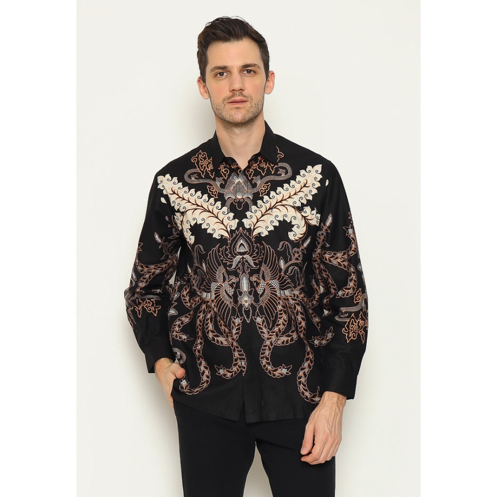 Jual Waskito Kemeja Batik Katun Pria KB 131245 - Black (hitam) | Shopee ...